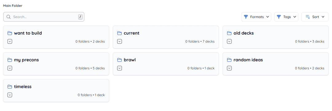 Organize Your Decks with Folders