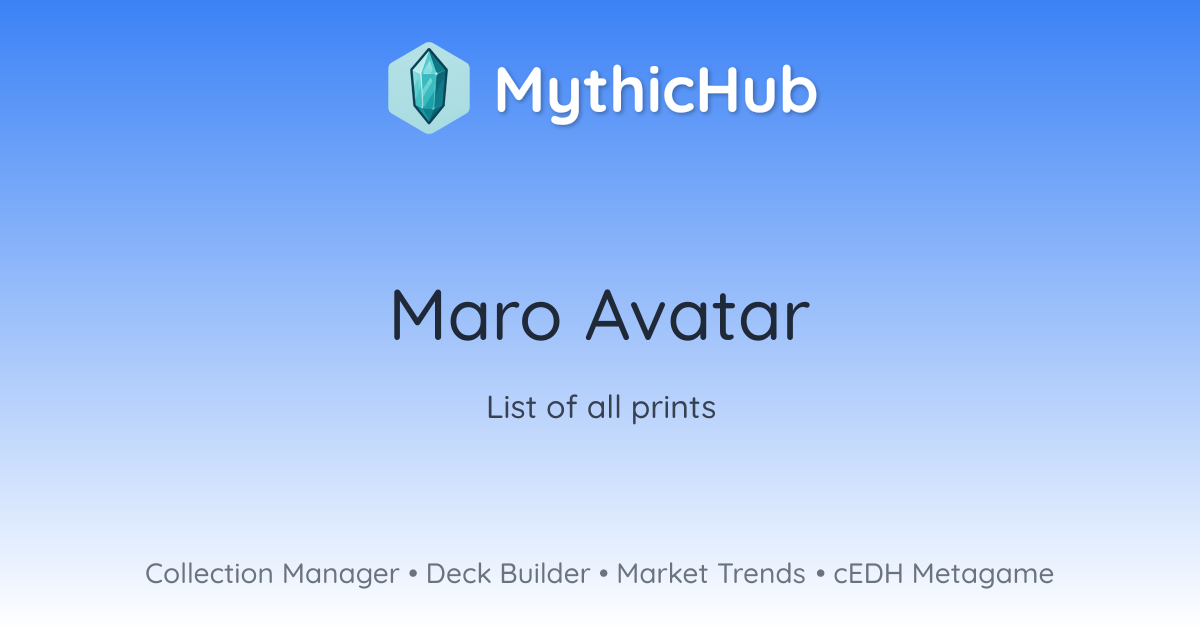 Maro Avatar | MythicHub