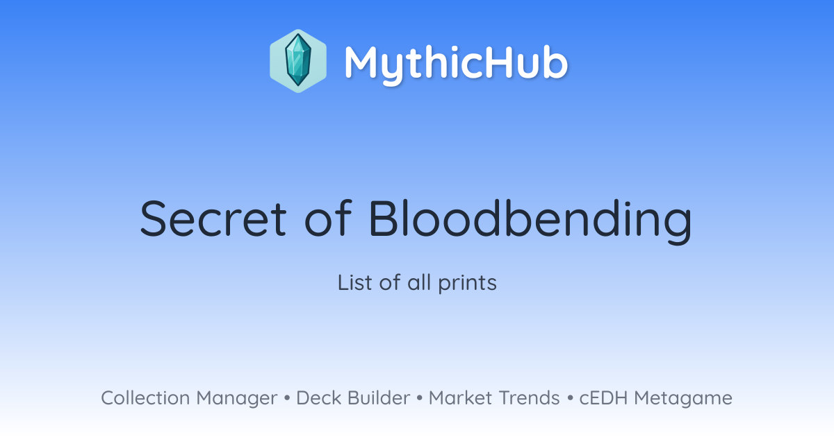 Secret of Bloodbending | MythicHub