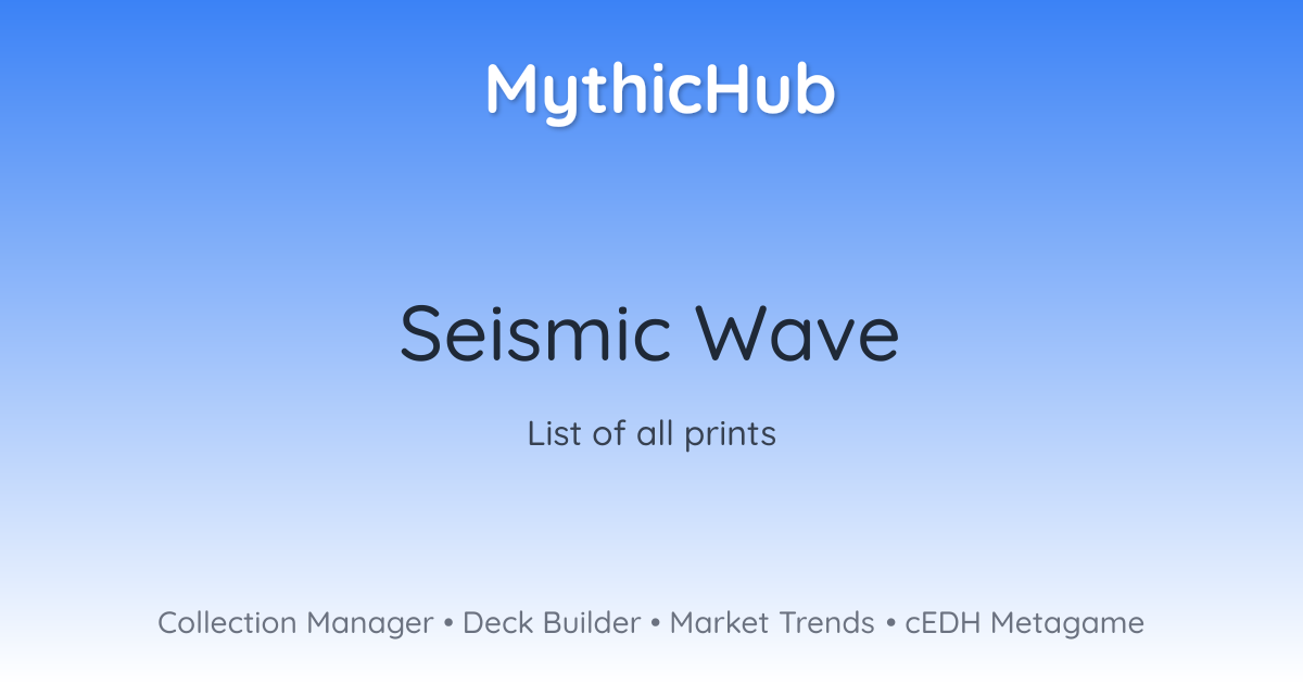Seismic Wave Mythichub