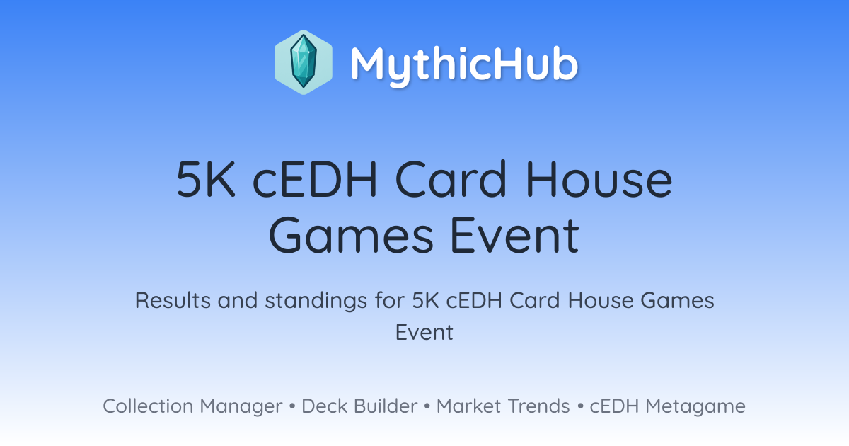 5K cEDH Card House Games Event | MythicHub