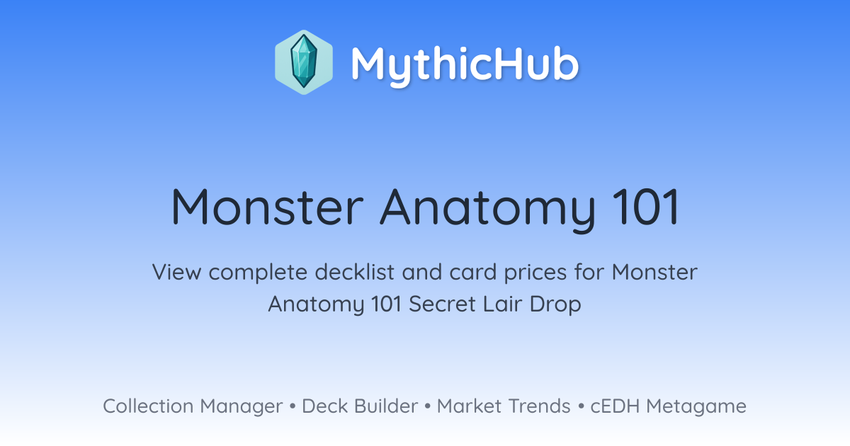 Monster Anatomy 101 | MythicHub