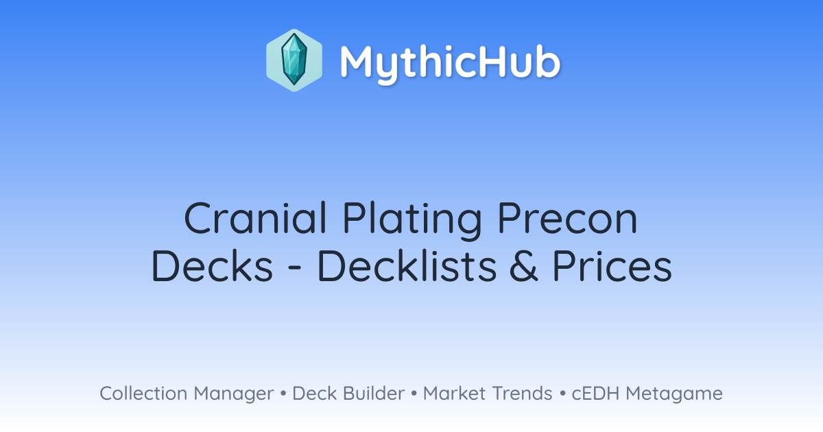 Cranial Plating Precon Decks - Decklists & Prices | MythicHub