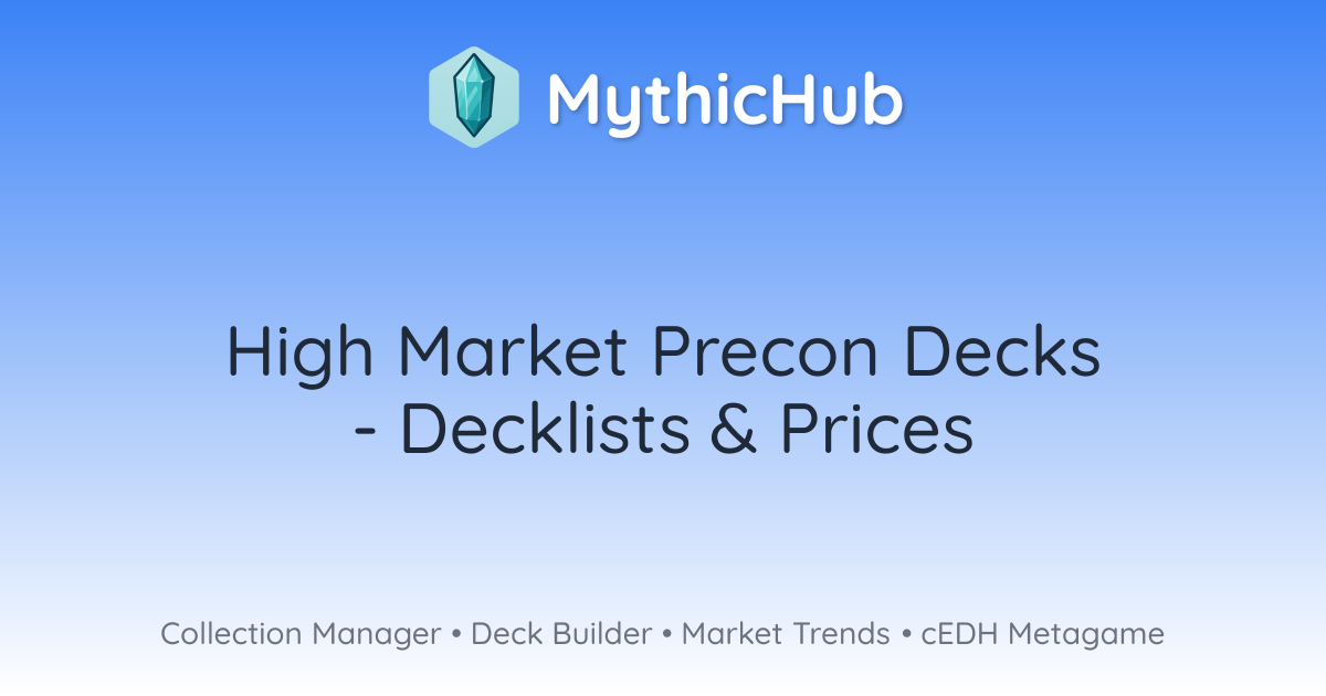 High Market Precon Decks - Decklists & Prices | MythicHub